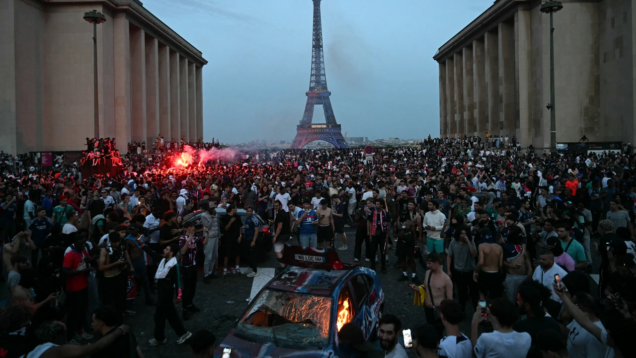 Feest en onrust in Parijs nadat PSG Champions League wint